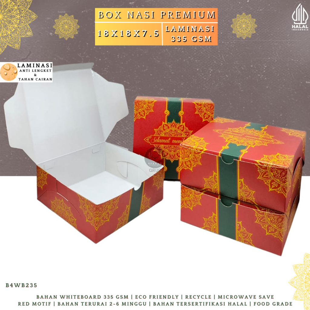 Jual Dus Nasi Kotak Dus 18x18 Dus Catering Premium (B4WB235) | Shopee ...