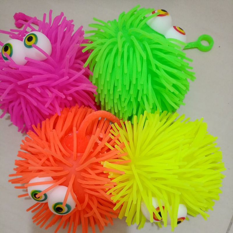 Jual Mainan Puffer Ball Yoyo Karet Lampu LED Squishy Ball LED Model ...
