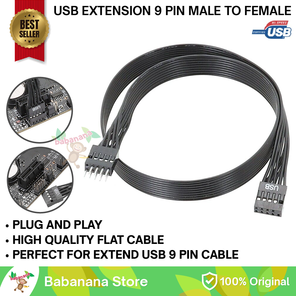 Jual Kabel Extension 2.0 9Pin 9 Pin Front Panel Casing USB Cable ...