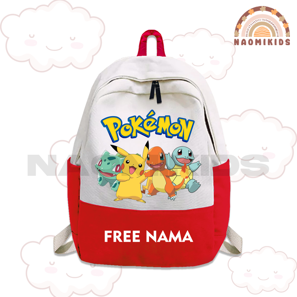 Jual TAS RANSEL SEKOLAH ANAK TK SD POKEMON BACKPACK ANAK (FREE CETAK ...