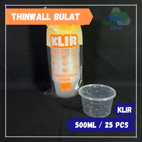 Jual Thinwall Bulat / Round / Mangkok Datar 500 ml Klir | Shopee Indonesia