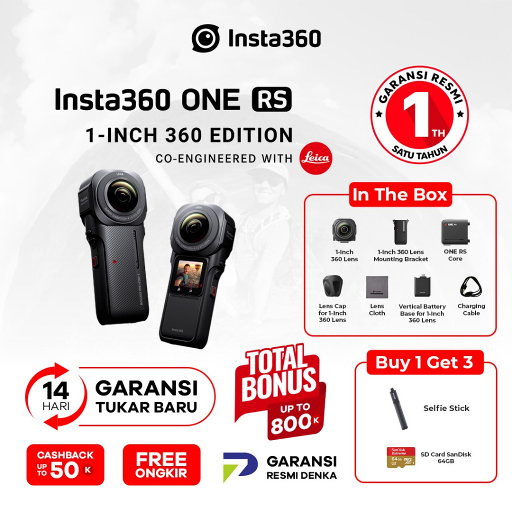 Jual Insta 360 Cam One RS 1" 360 Edition Insta360 One RS 1 Inch 360 ...