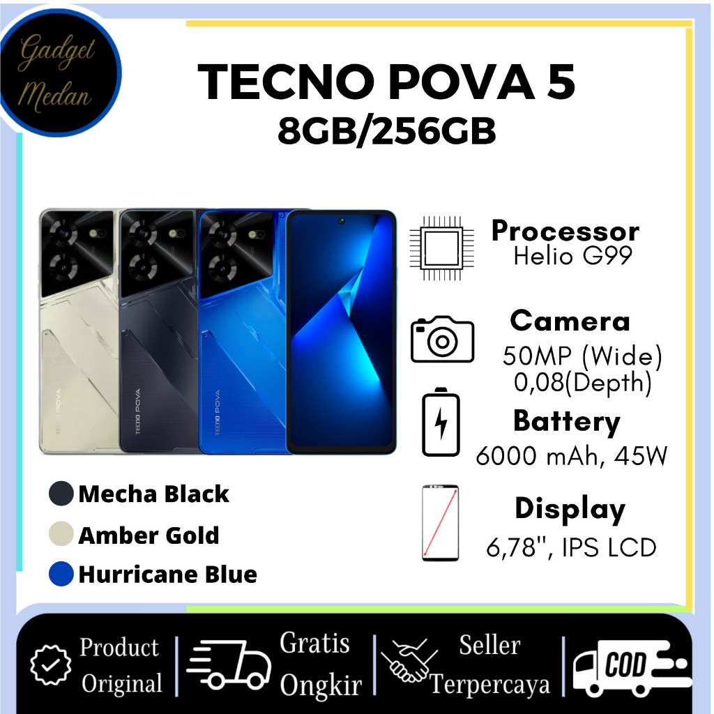 Jual HP TECNO POVA 5 RAM 8GB/256GB GARANSI RESMI INDONESIA -Gadget ...