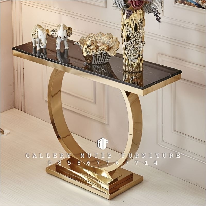 Jual meja konsol stainless marmer hitam marquina console table gold ...