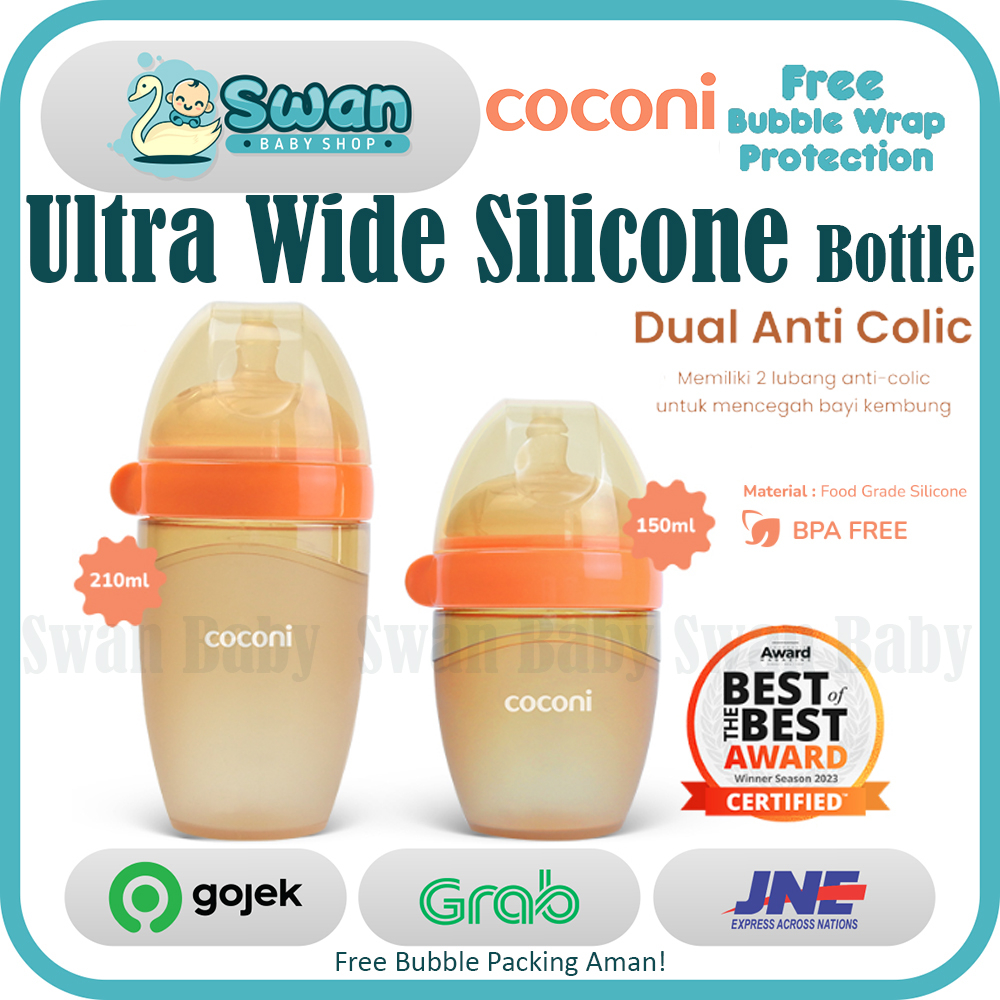 Jual Coconi Ultra Wide Neck Baby Silicone Bottle 150ml / 210ml / Botol ...