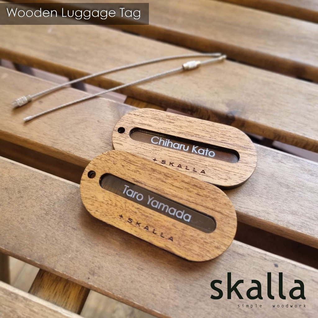 Jual Luggage tag Kayu Bag tag Travel Gantungan label nama tas koper ...