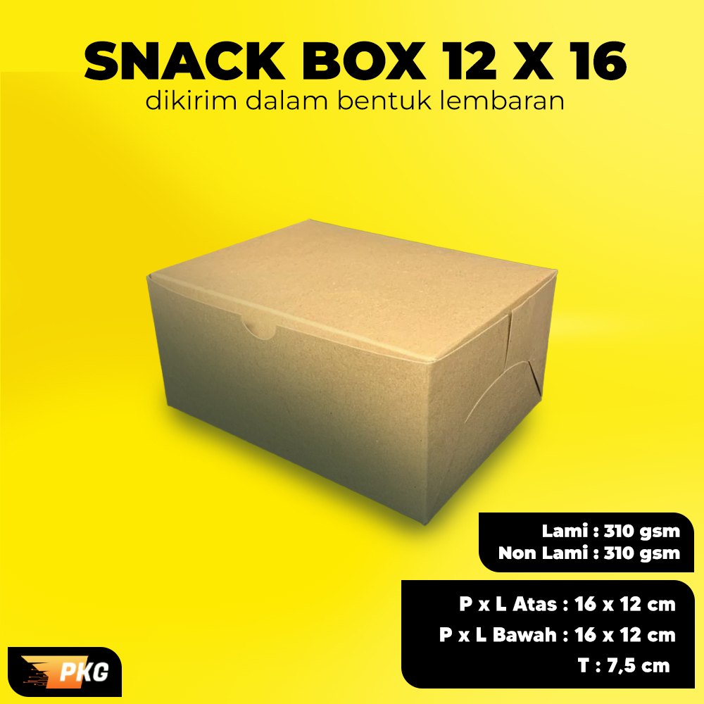 Jual Dus Snack Kraft 16x12 Tebal / Snack Box Kraft / Snack Box Coklat ...