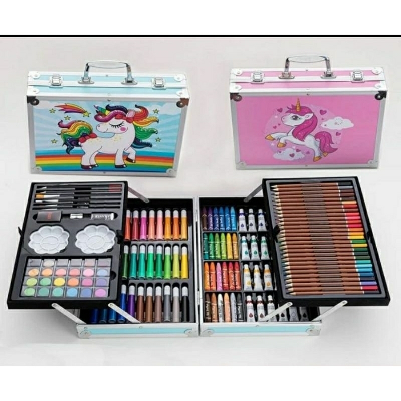 Jual alat mewarnai crayon pensil warna spidol marker cat air 145 psc ...