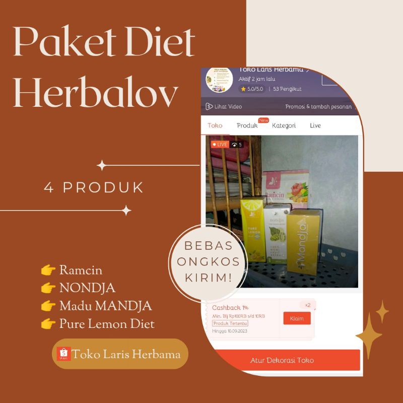 Jual Paket Diet Bahagia Herbalov (DBH) untuk Amunisi Pemula (4 Produk ...