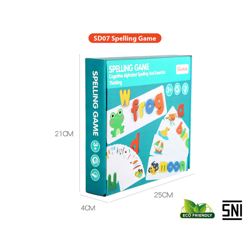 Jual Puzzle Kayu Abjad Alphabet ABC Spelling Game - Mainan Edukasi Anak ...