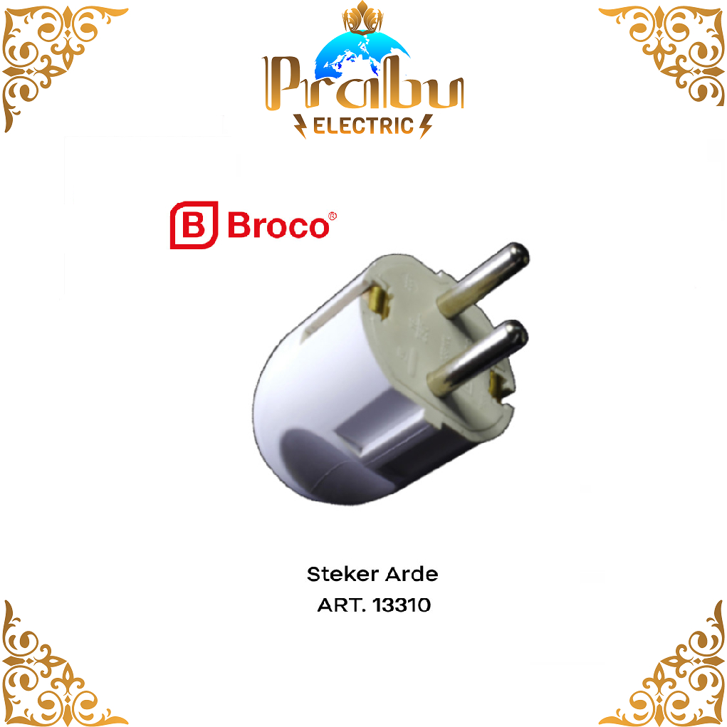 Jual BROCO STEKER ARDE COLOKAN LISTRIK PUTIH WHITE BULAT 2 POLE PLUG ...