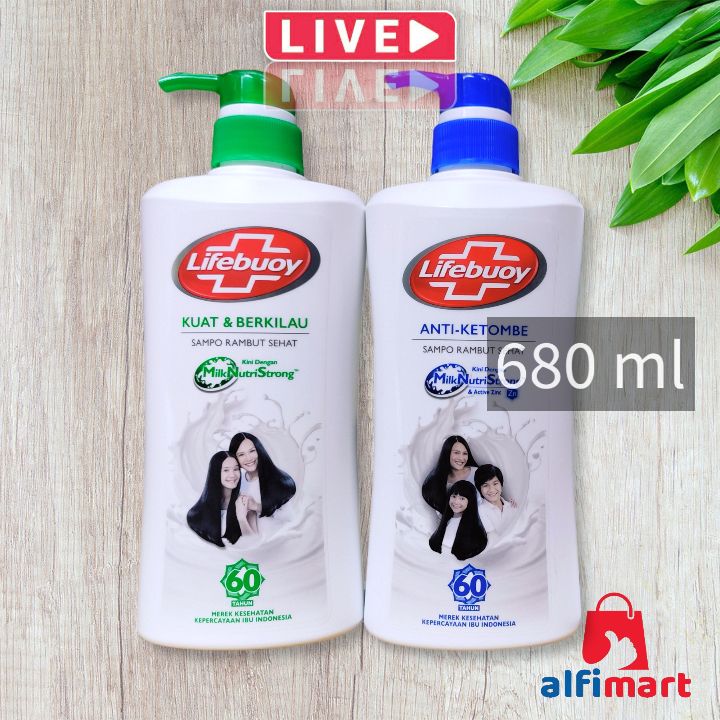 Jual Lifebuoy Shampoo pump 680ml dan refill 900ml / Kuat & Berkilau Strong & Shiny Hijau / Anti ...