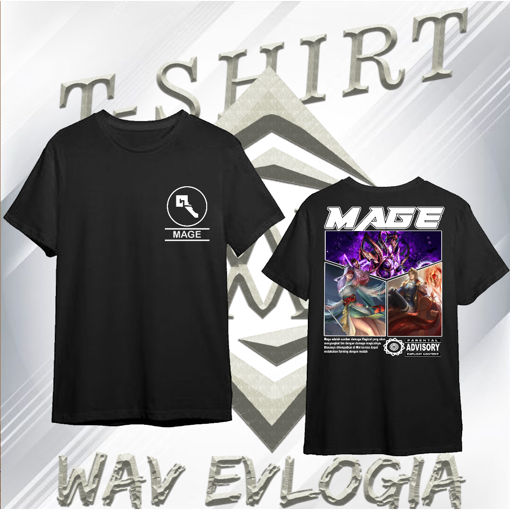 Jual (071)KAOS DISTRO FASHION WAV EVLOGIA MOTIF ROLE MAGE YVE,VALENTINA ...
