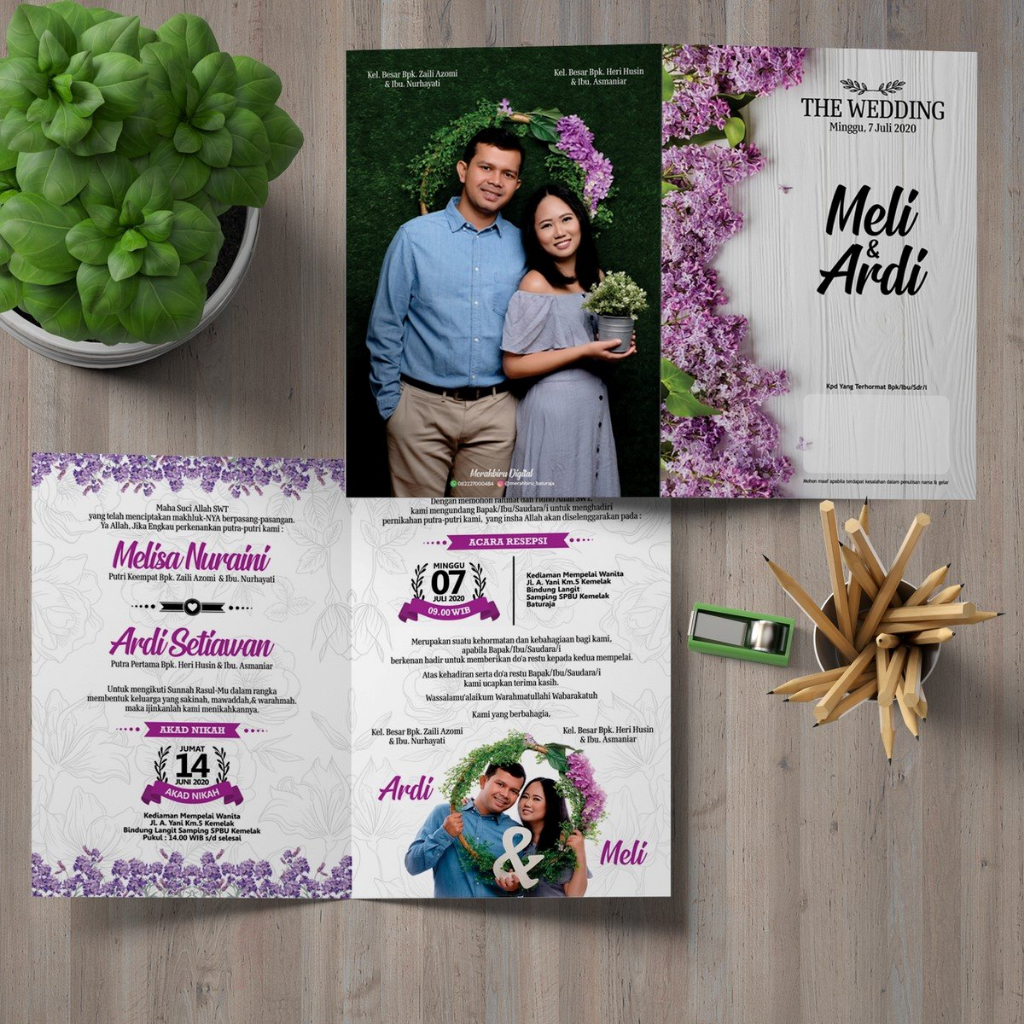 Jual cetak undangan pernikahan model custom + poto minimalis dan elegan ...