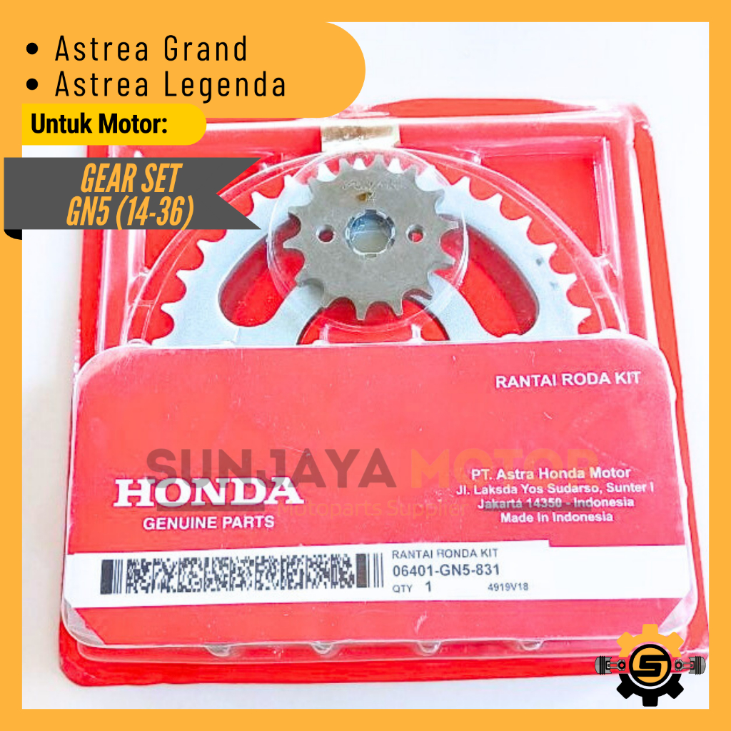 Jual Gear Set Rantai GN5 Gearset Rante Kualitas Original Honda Astrea ...