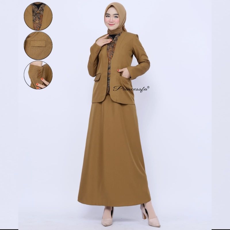 Jual blezer princessfa/ seragam pemda kheki tua rok A/ seragam pns ...