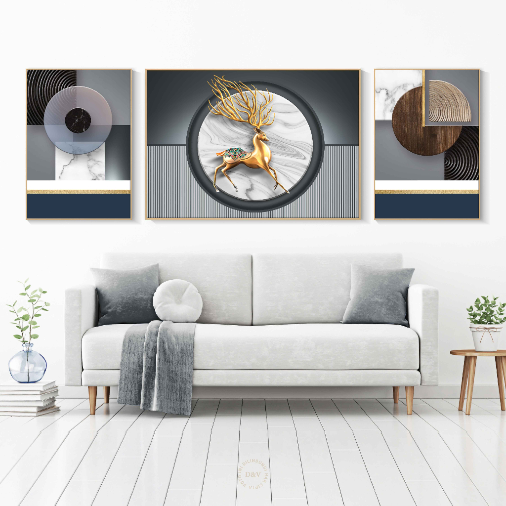 Jual DVLIVING Hiasan Dinding Ruang Tamu Minimalis 80x57cm & 40x57cm ...