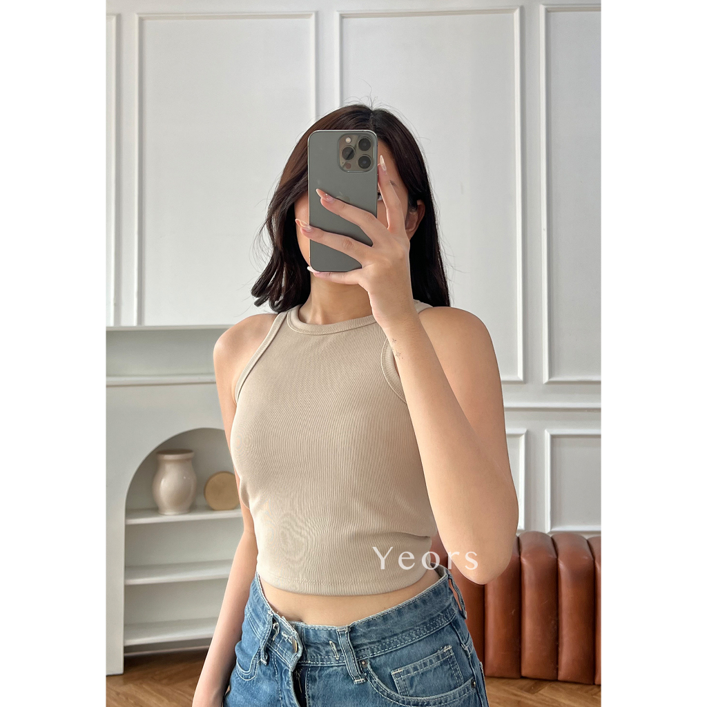 Jual YEORS - Atasan Basic Top Kaos Wanita Kaye Crop Top Petite Size ...