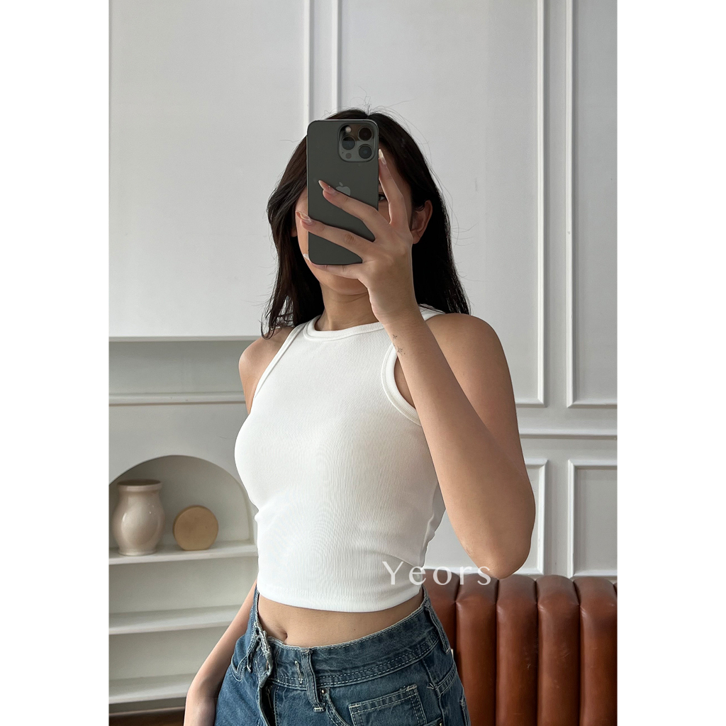 Jual YEORS - Atasan Basic Top Kaos Wanita Kaye Crop Top Petite Size ...