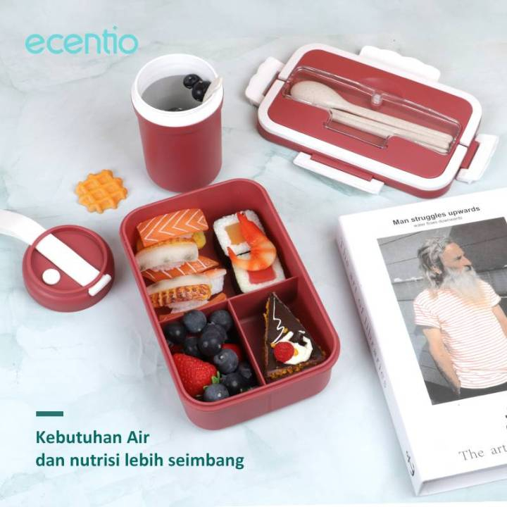Jual ECENTIO Red Lunch Box 1000ml & Botol Sup 350ml Set Jerami Gandum ... Jual ECENTIO Red Lunch Box 1000ml & Botol Sup 350ml Set Jerami Gandum ...