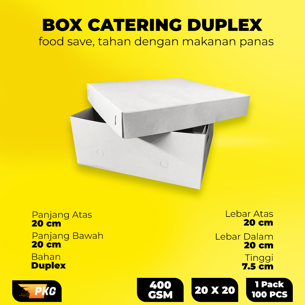 Jual Dus Nasi Duplex 20x20 Tebal 400Gsm / Katering Box Dus Nasi Putih ...