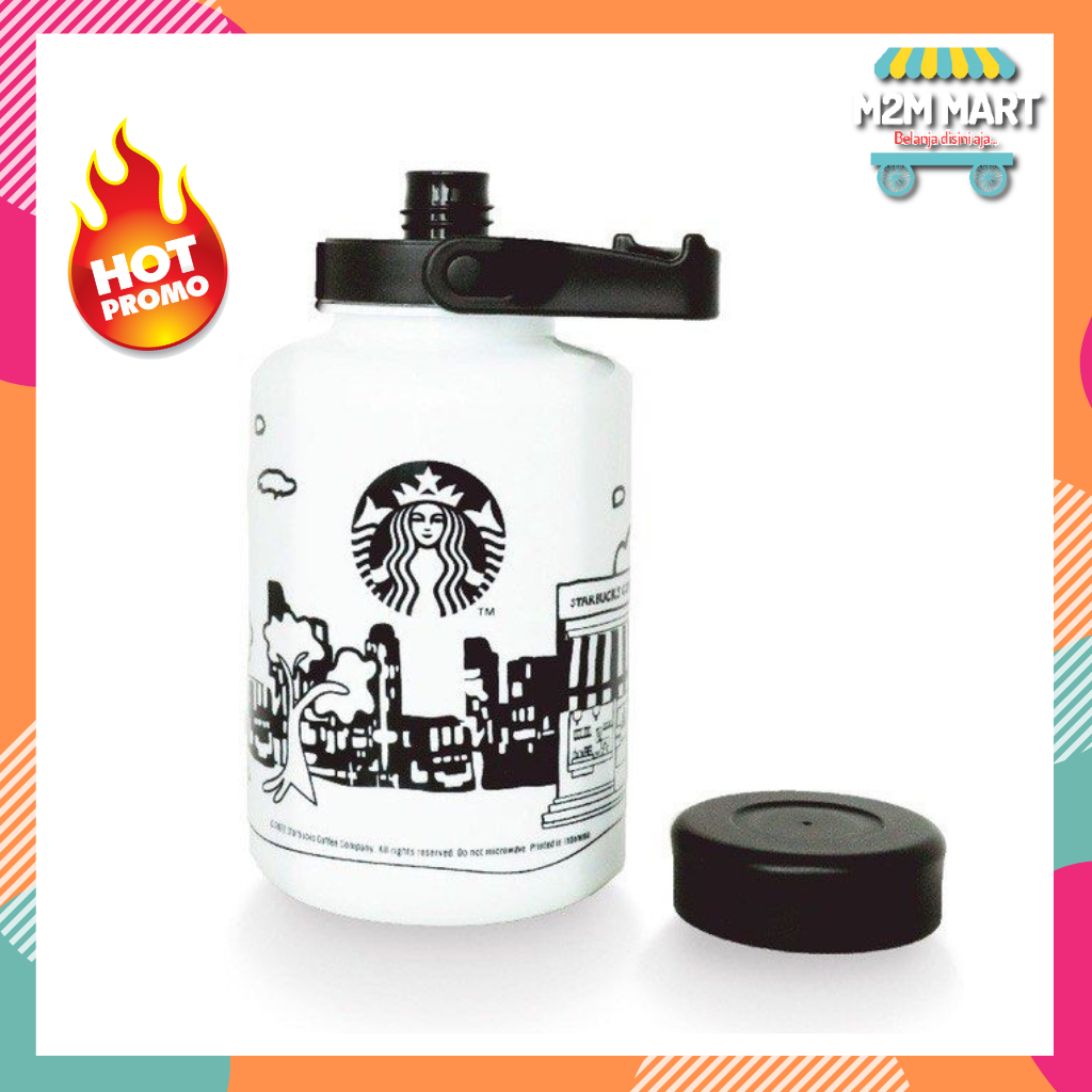 Jual Tumbler Botol Minum Reusable Bottle Starbucks Kreaby City 1 Liter ...