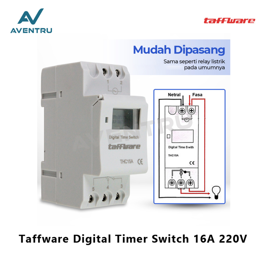 Jual MCB Digital Timer Switch Programmable 220V Relay On Off Box Din ...