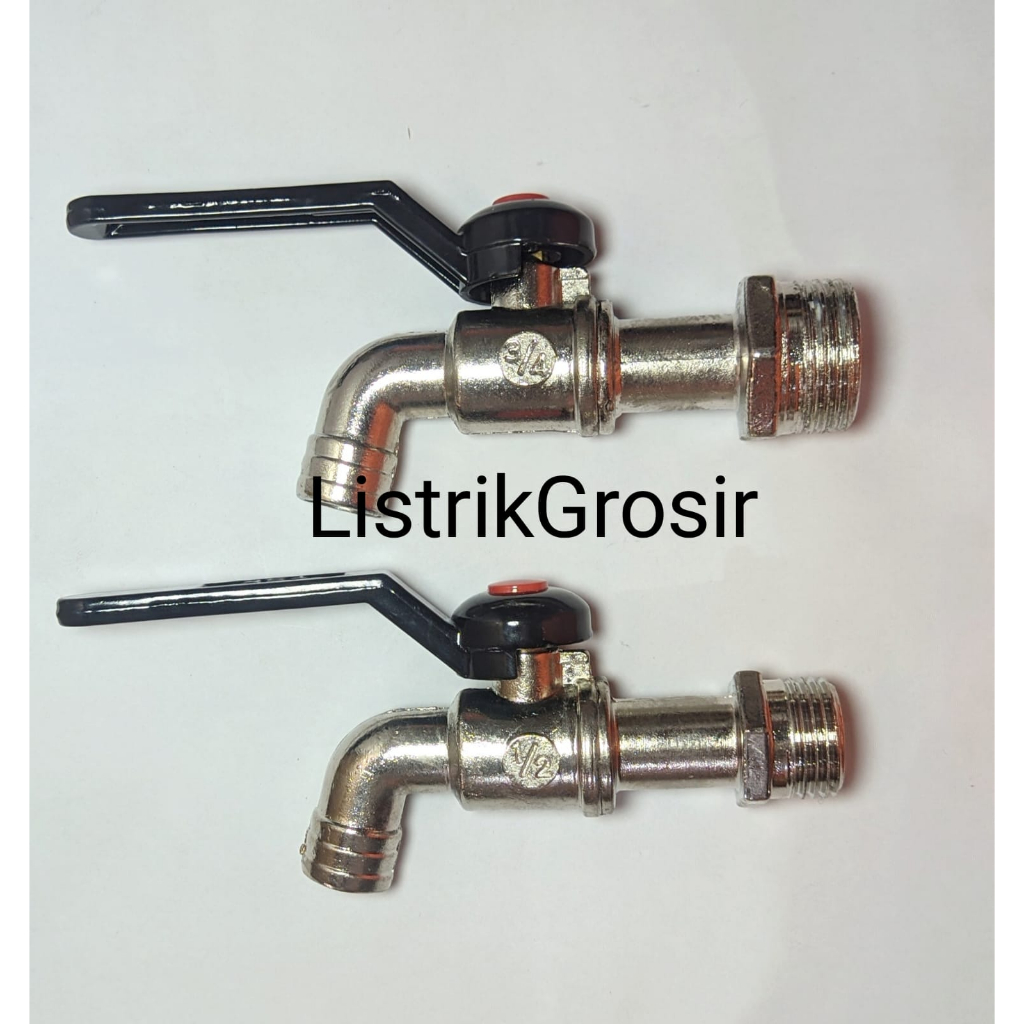 Jual Keran Kran Air Gagang Hitam / Kran Air Bola 2 Arah 1/2" 3/4" Kran ...