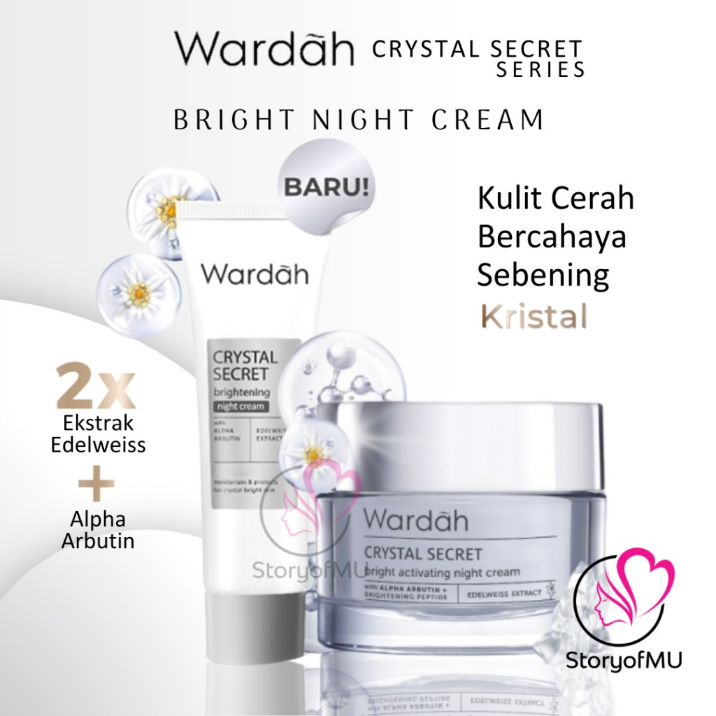 Jual WARDAH Crystal Secret - Bright Night Cream 15ml | 30 gr | Shopee ...