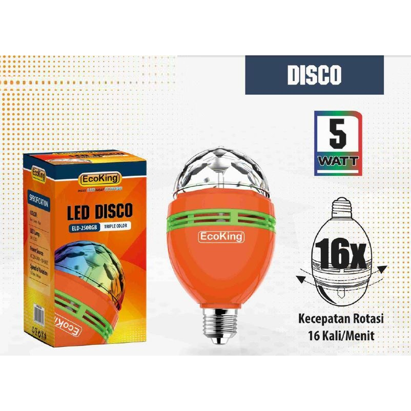 Jual Lampu DISKO Ecoking Putar Disco Full Warna Led putar Colour ...