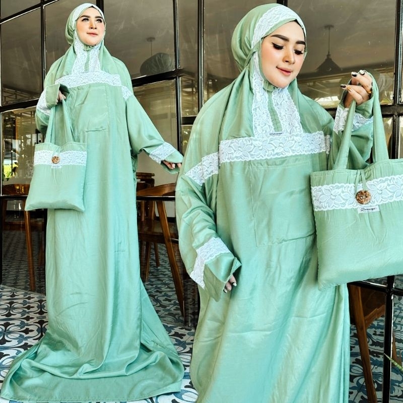 Jual Mukena Renda Premium Rayon Silk Sutra BISA SERAGAM yabasmah Travel ...