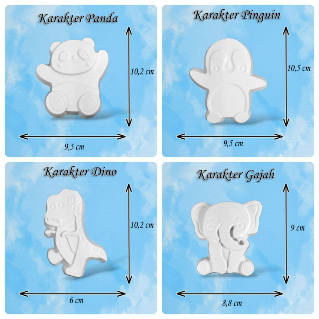 Jual Model Karater Hewan Mainan Edukatif Anak Patung Gypsum Lukis anak ...