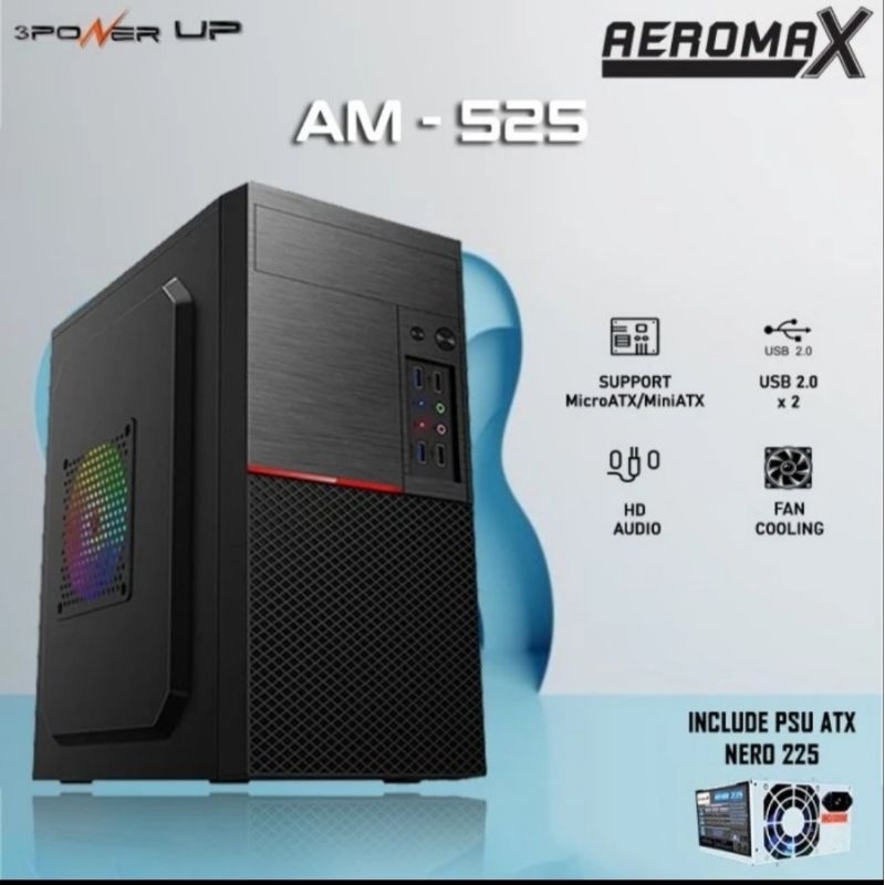 Jual Casing PC Komputer Micro ATX Power Up AERO MAX Series | Shopee ...