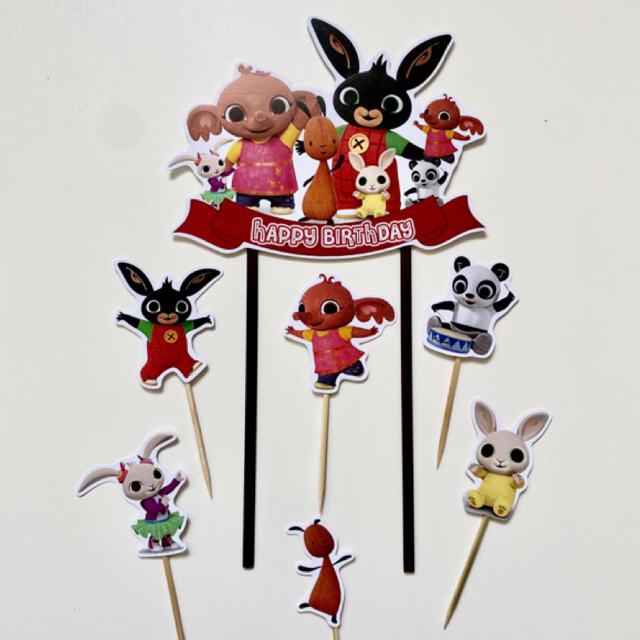 Jual TOPPER BINGBUNNY / TOPPER KUE KELINCI HITAM/ HIASAN KUE HAPPY ...