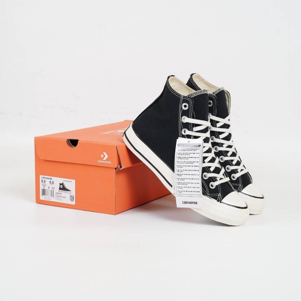 Jual Sepatu Casual Converse 70s High Black White Premium | Shopee Indonesia