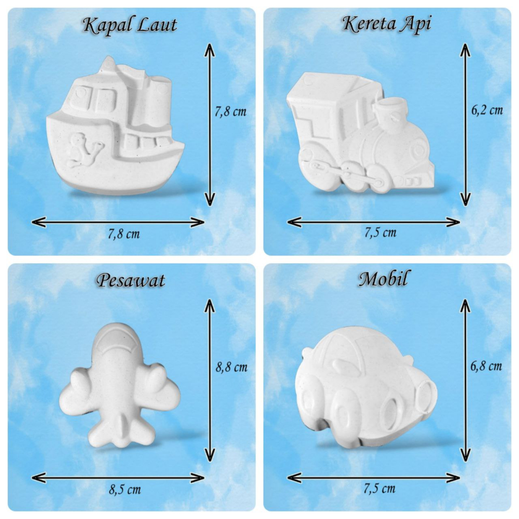 Jual Model Transportasi Umum Mainan Edukatif Anak Patung Gypsum Lukis ...