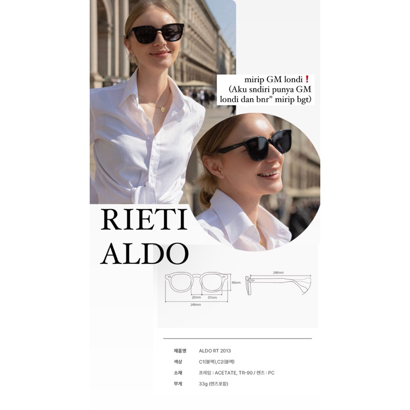 Jual READY STOK RIETI sunglasses Doris / Aldo / Ali / Talli jastip_korea_shop | Shopee Indonesia