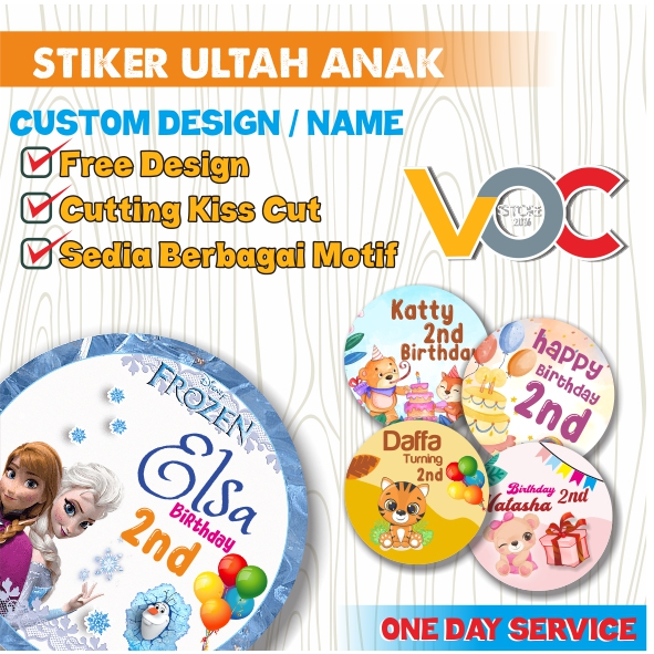 Jual STICKER ULANG TAHUN BAHAN VINYL GLOSSY WATERPROOF | Shopee Indonesia
