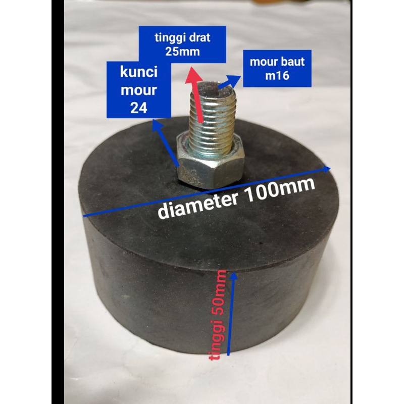 Jual Karet Mounting Baut 100x50mm Baut 16mm MONTING Diameter 100 x ...