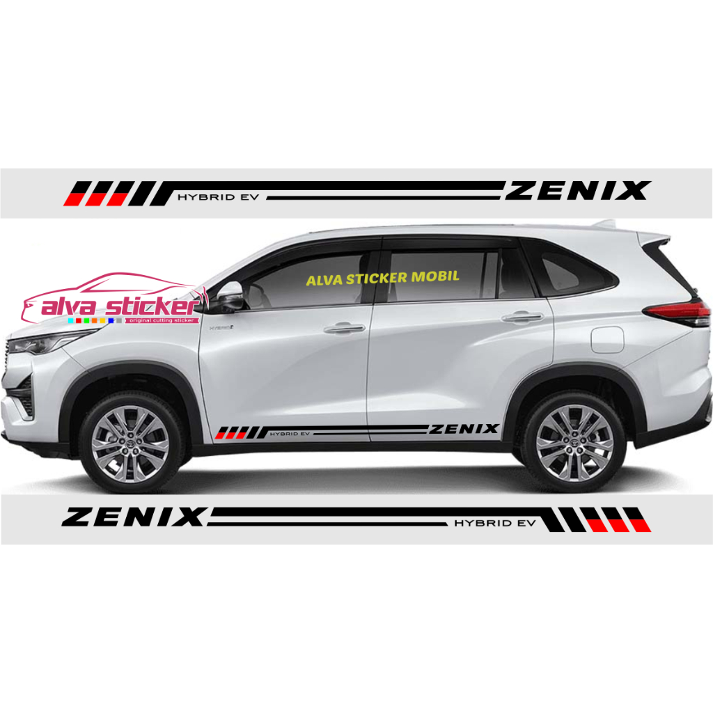 Jual sticker zenix hybrid ev stiker list cutting body mobil toyota ...