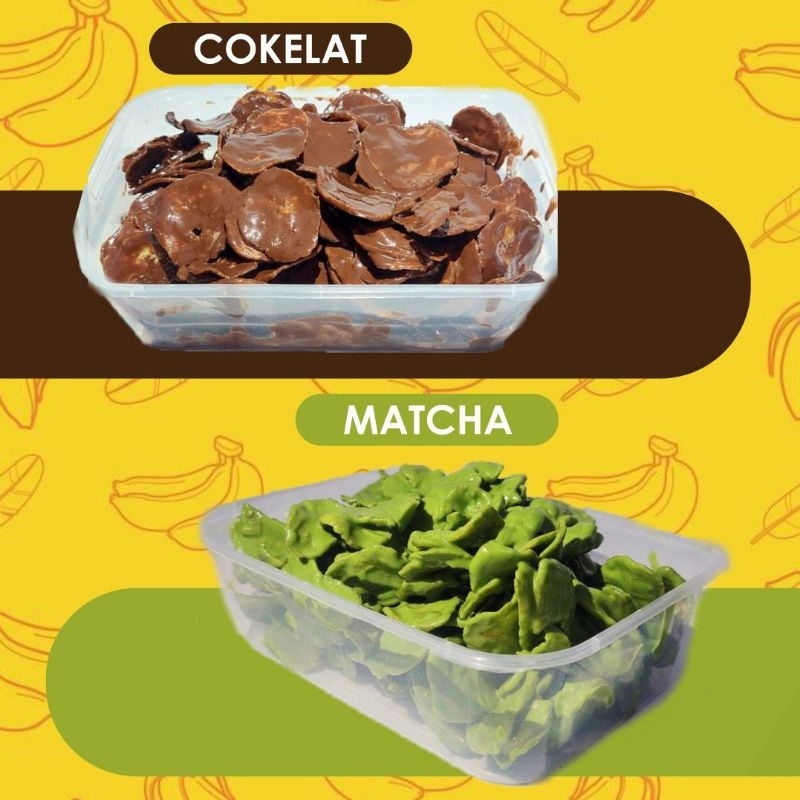 Jual Keripik Pisang Lumer Cokelat Matcha Cemilan Manis Enak 150 Gram ...