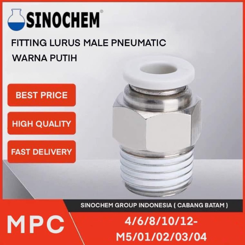 Jual FITTING LURUS MALE PNEUMATIC SELANG 4 6 8 10 12 14 16 / MPC | Shopee Indonesia