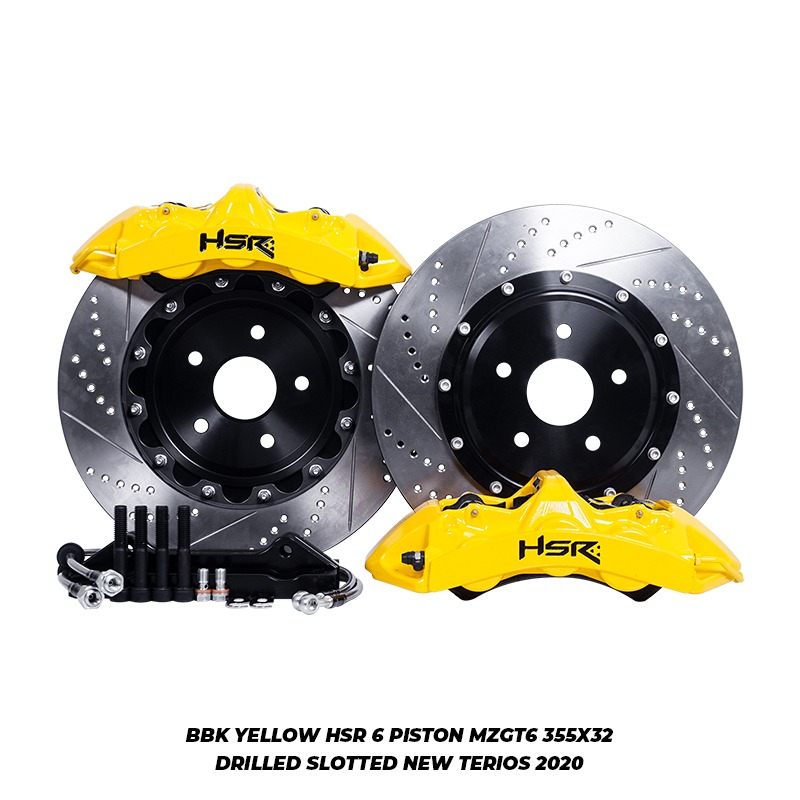 Jual piringan cakram mobil warna kuning HSR BBK 6 piston new terios ...