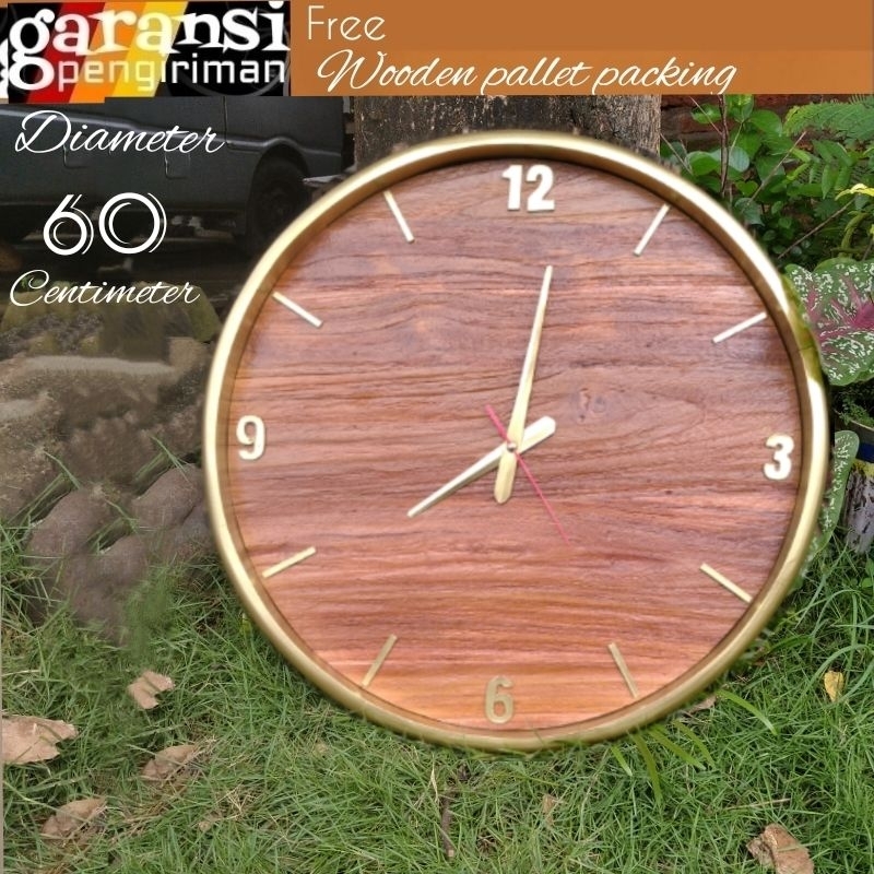 Jual Jam Kayu Jati Analog Diameter 60 Centimeter | Decorasi Dinding ...