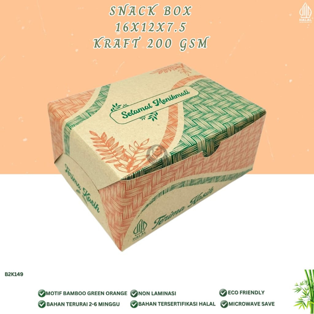 Jual Dus Snack Box Snack 12x16 Bahan 200 Gsm (B2K149-16X12X7.5 Cm ...