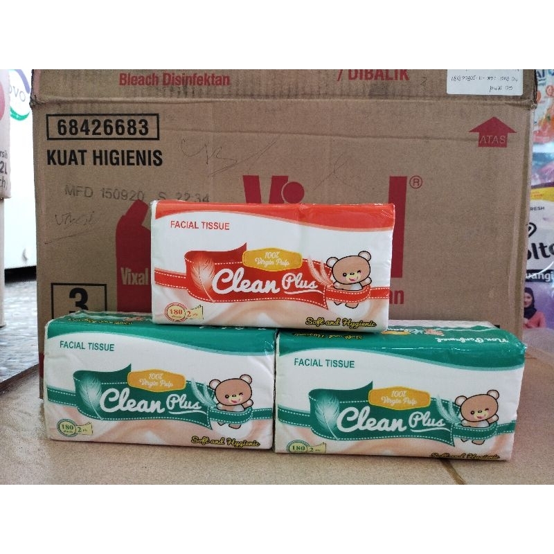 Jual Tissue Clean plus Paket isi 3 | Shopee Indonesia
