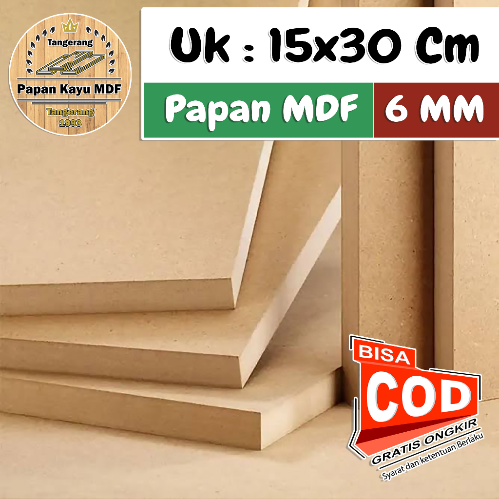 Jual Kayu Papan MDF Ketebalan 6MM Ukuran 15x30cm MDF BOARD | Shopee ...