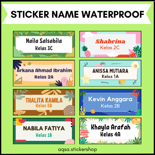 Jual Stiker Nama/ Sticker Label Nama Anak Waterproof Custom / Ukuran ...