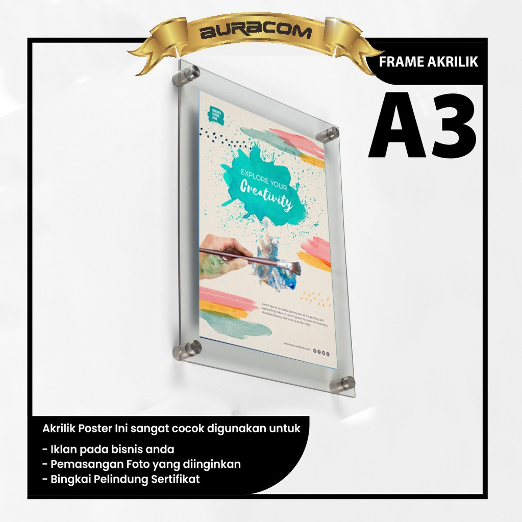 Jual FRAME FOTO AKRILIK POSTER DINDING ACRYLIC UKURAN A3 | Shopee Indonesia