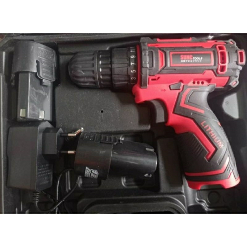 Jual Bor Baterai Sunc Tool 12V. Cordless Bor set 12 Volt mesin bor 2 ...